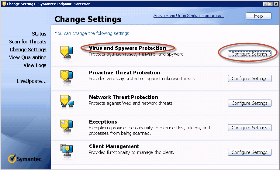 Symantec® Endpoint Security v12xAV Settings for Windows File Archiver