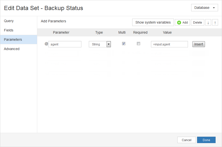 List Box Input Control for Build Your Own Reports