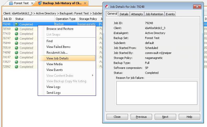 Backup - Active Directory iDataAgent